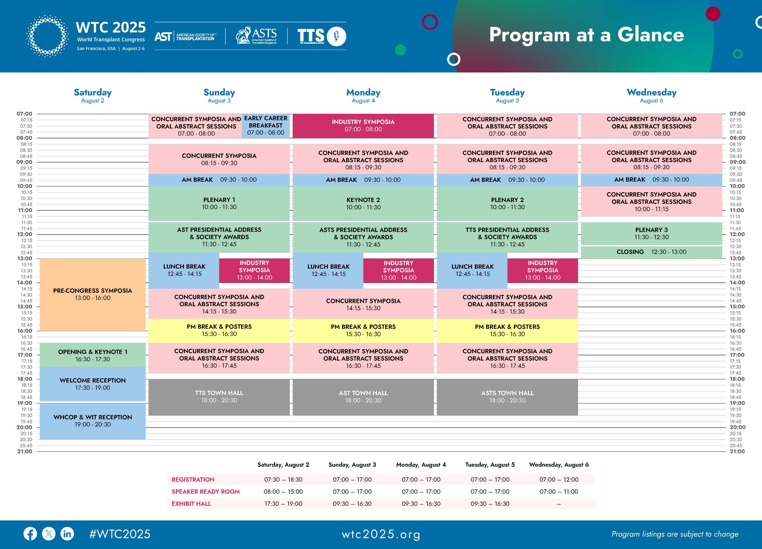 WTC 2025 Program at a Glance PAAG